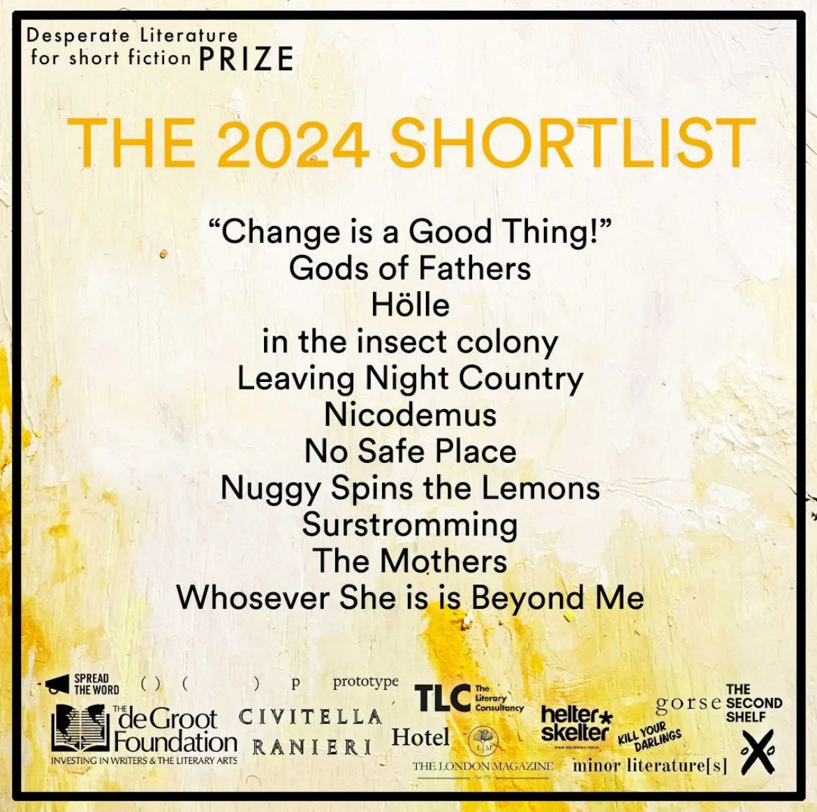 Desperate Literature Short Fiction Prize | The de Groot Foundation